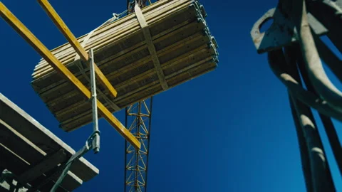 The Formwork Is Lifted On A Crane. Formw... | Stock Video | Pond5