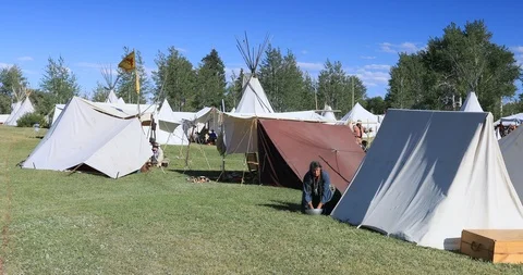 Fort Bridger Mountain Man rendezvous Nat... | Stock Video | Pond5