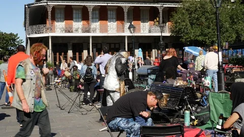Fortune teller tables setup on street in... | Stock Video | Pond5