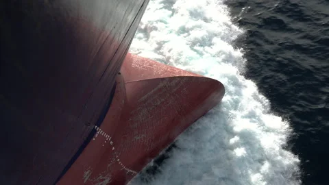 Forward part of a cargo ship underway in... | Stock Video | Pond5