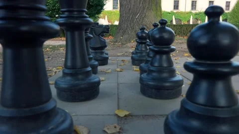 Forward shot of The large chess pieces a... | Stock Video | Pond5