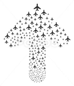 Forward Way Arrow Composition with Air Plane ~ Clip Art #87004199