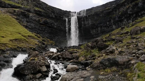 Fossa waterfall, Faroe Islands | Stock Video | Pond5