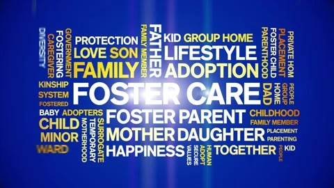 Foster Care animated word cloud,animatio... | Stock Video | Pond5