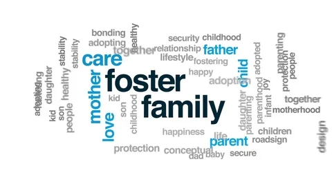 Foster family animated word cloud, text ... | Stock Video | Pond5