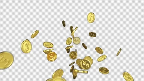 Fountain of gold coins with dollar sign ... | Stock Video | Pond5