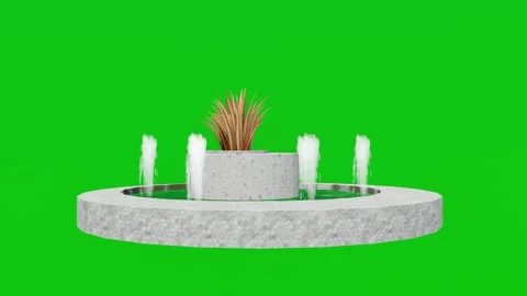 Fountain or Water effect isolated on Gre... | Stock Video | Pond5