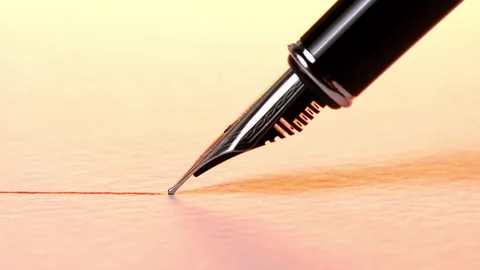 A fountain pen drawing a straight line o... | Stock Video | Pond5