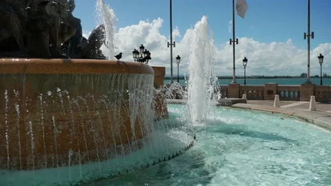 Fountain side view - La Princesa Fountai... | Stock Video | Pond5
