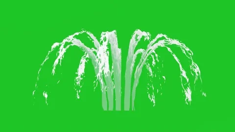 Fountain Water Effect isolated on Green ... | Stock Video | Pond5