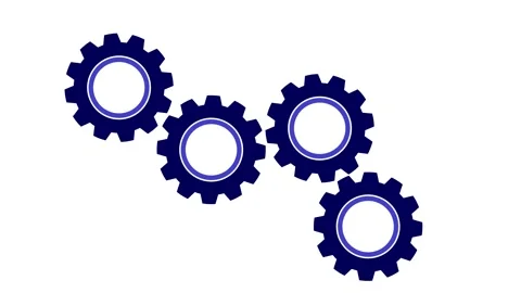 Four Blue Rotating Gears Animation. Spin... | Stock Video | Pond5