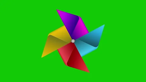 Four color pinwheel animation on green s... | Stock Video | Pond5