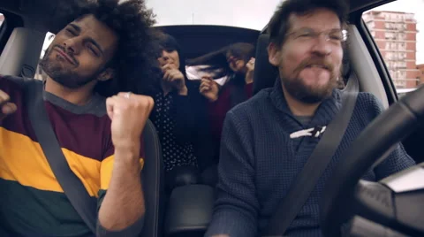 Four cool people dancing like crazy driv... | Stock Video | Pond5