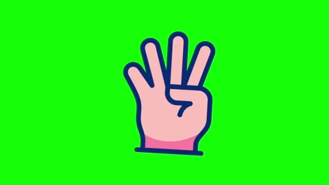 Four finger count hand gesture animation... | Stock Video | Pond5