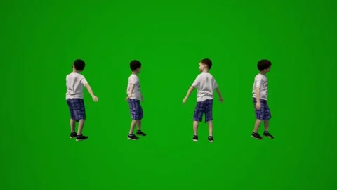 Four kindergarten boys on green screen w... | Stock Video | Pond5