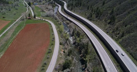 Four Way Lane On Highway Stock Video Footage | Royalty Free Four Way ...