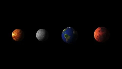 four planets in the rotating solar syste... | Stock Video | Pond5