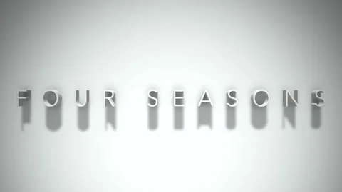 four seasons 3D title animation white te... | Stock Video | Pond5