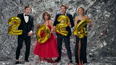 Four Young People At Party. Two Men In S... | Stock Video | Pond5