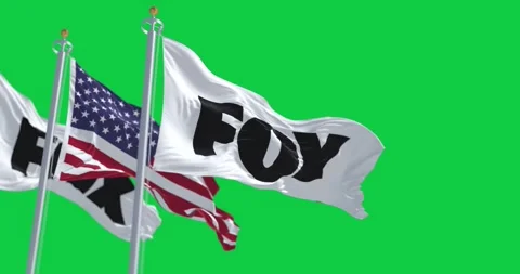 Fox and US national flags waving isolate... | Stock Video | Pond5