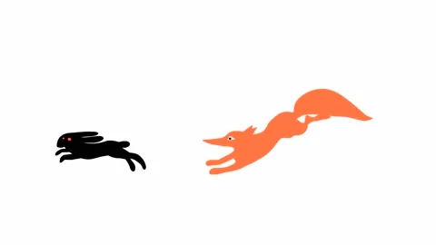 Fox chasing rabbit (seamless loop animat... | Stock Video | Pond5