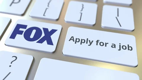 FOX company logo and Apply for a job tex... | Stock Video | Pond5
