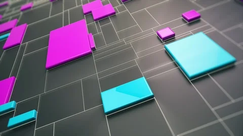 Fragmentation of squares, 3D rendered an... | Stock Video | Pond5