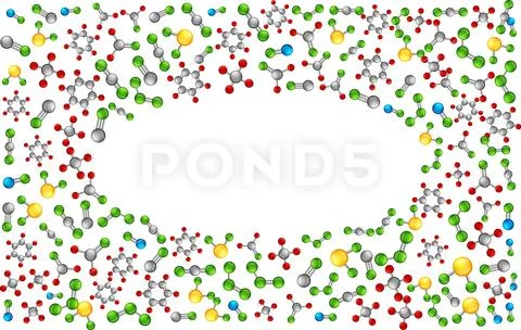 Frame design with different molecules of air pollution: Graphic #121774301