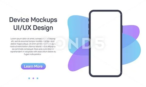 Frame less smartphone. Mobile phone mockup with blank screen. UI, UX ...