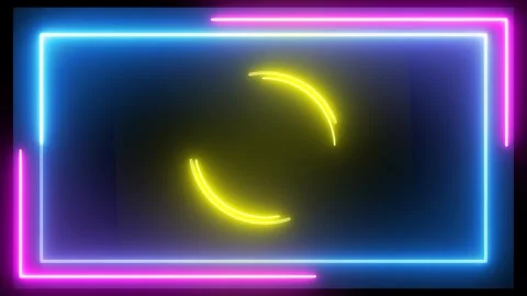 Frame neon light effect green screen bac... | Stock Video | Pond5