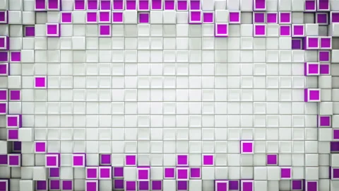 Frame of purple 3D boxes and free space ... | Stock Video | Pond5
