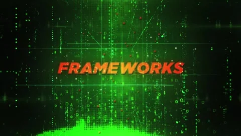 Frameworks Word Matrix Hi Tech Backgrou... | Stock Video | Pond5