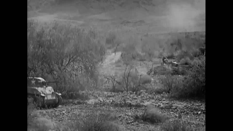 FRANCE - 1944 - M-3 tanks drive around a... | Stock Video | Pond5