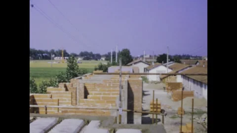 France 1975, 70s Home Building: Vintage ... | Stock Video | Pond5