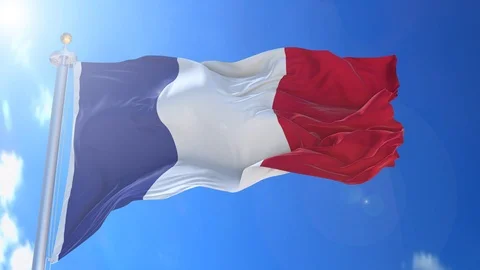 France animated flag pack in 3D and gree... | Stock Video | Pond5