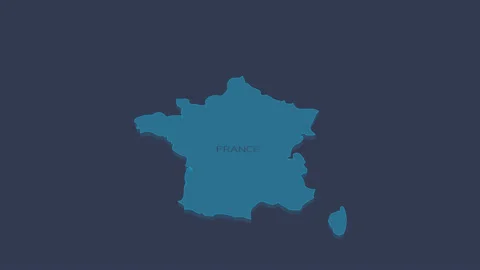 France animated map with alpha channel. | Stock Video | Pond5