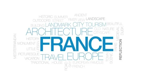 France animated word cloud, text design ... | Stock Video | Pond5