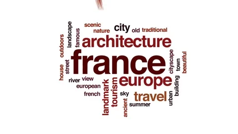 France animated word cloud, text design ... | Stock Video | Pond5