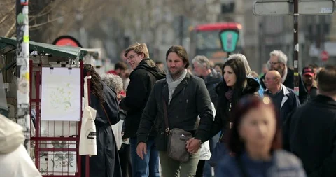 France Busy crowd of people walking in t... | Stock Video | Pond5