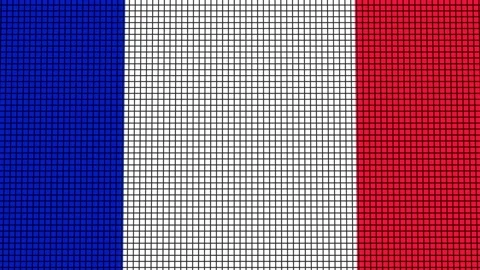 France Flag animated in pixel grid style... | Stock Video | Pond5