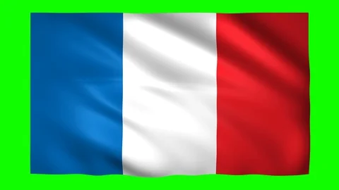 France flag on green screen for chroma k... | Stock Video | Pond5