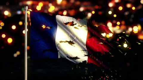 France Flag Torn Burned War Freedom Loop... | Stock Video | Pond5