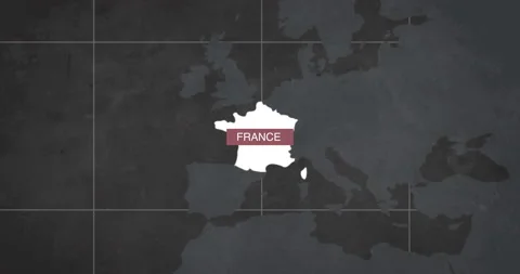 France map 4K against blue animated back... | Stock Video | Pond5