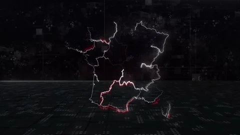 France Map Digital Hi-tech background 4k... | Stock Video | Pond5