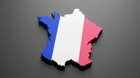 France map in french flag colors | Stock Video | Pond5