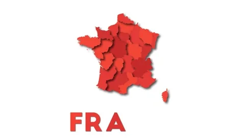 France map showing regions. Animated cou... | Stock Video | Pond5