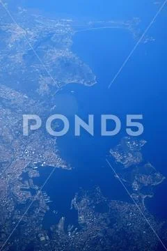 France, Southern France, Coast, Mediterranean Sea, Aerial View - Stock ...