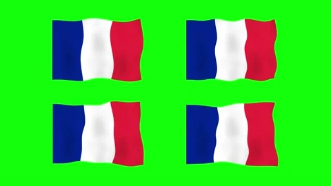 France Waving Flag 2D Animation on Green... | Stock Video | Pond5