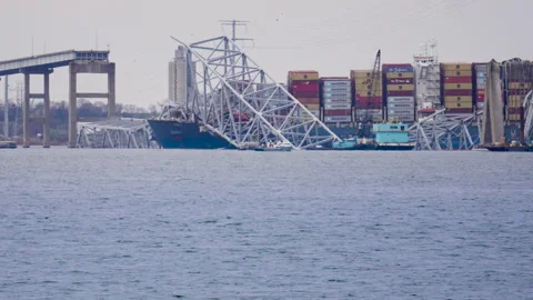 Francis Scott Key Bridge Collapse Ship B... | Stock Video | Pond5