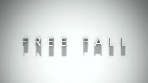 Free Fall 3D title animation with shadow... | Stock Video | Pond5